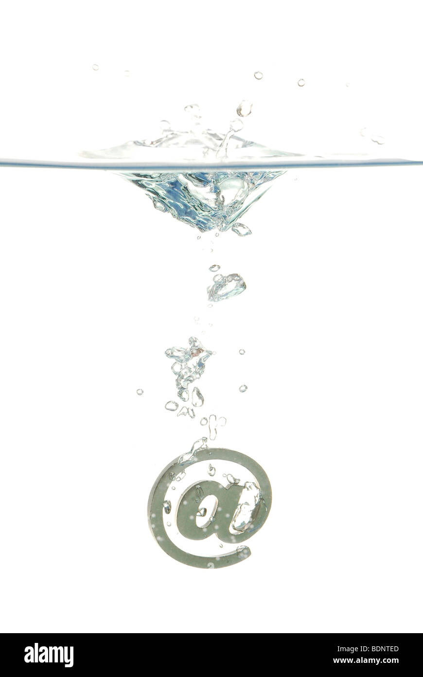 At sign falls into water Stock Photo - Alamy