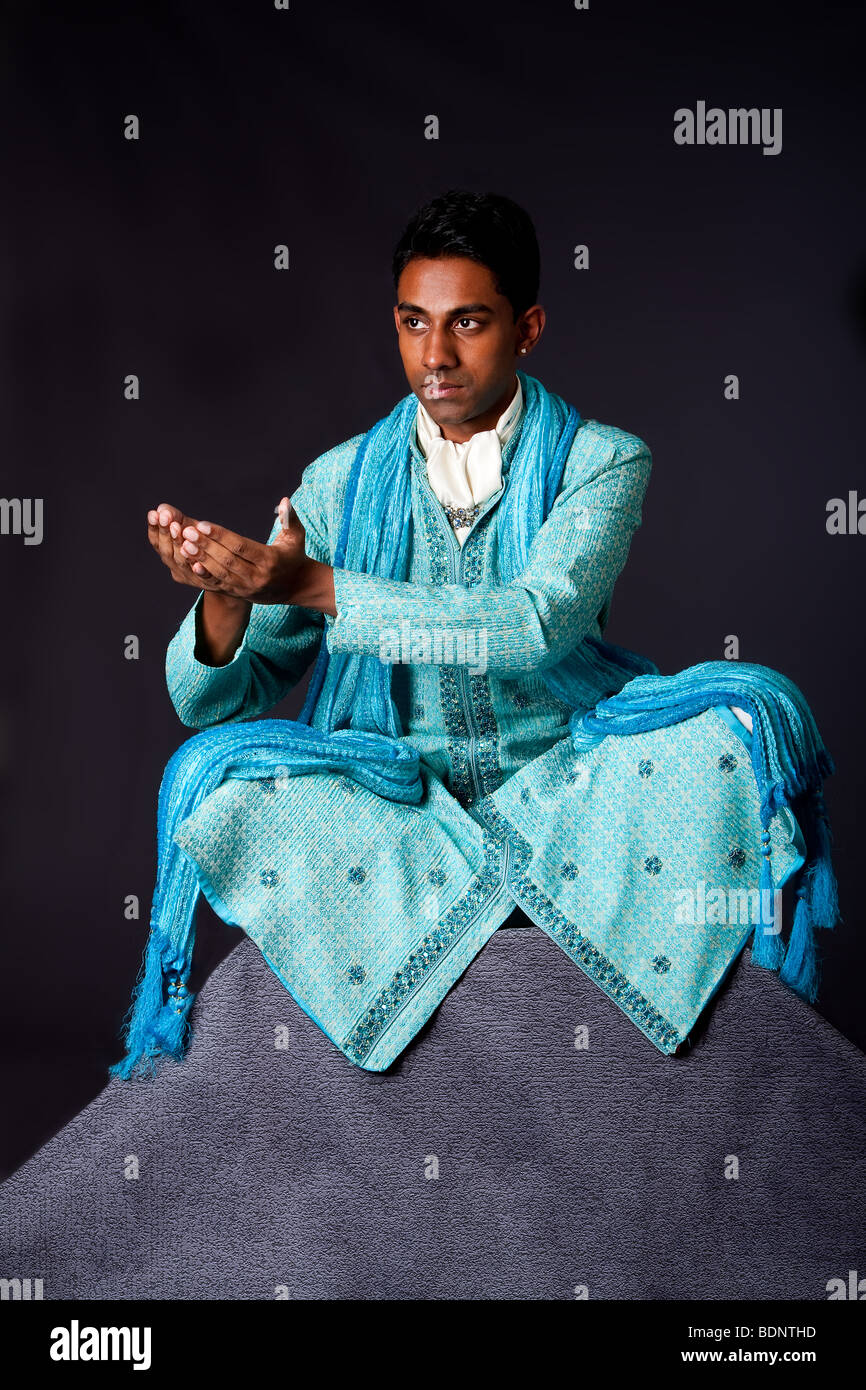 Beautiful authentic Indian hindu man in typical ethnic groom attire ...
