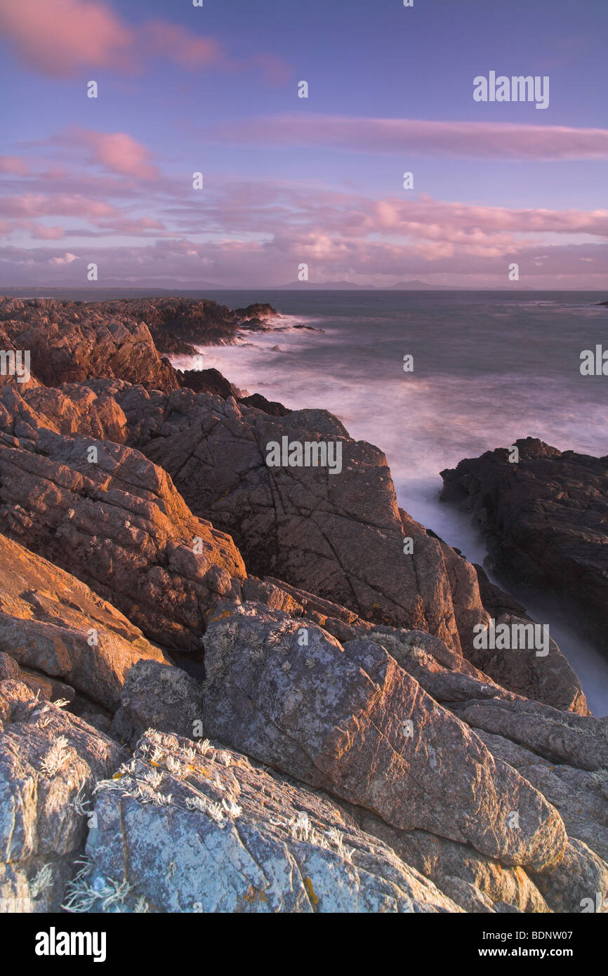 Sunlit coast Rhoscolyn, Anglesey, Wales, UK Stock Photo - Alamy