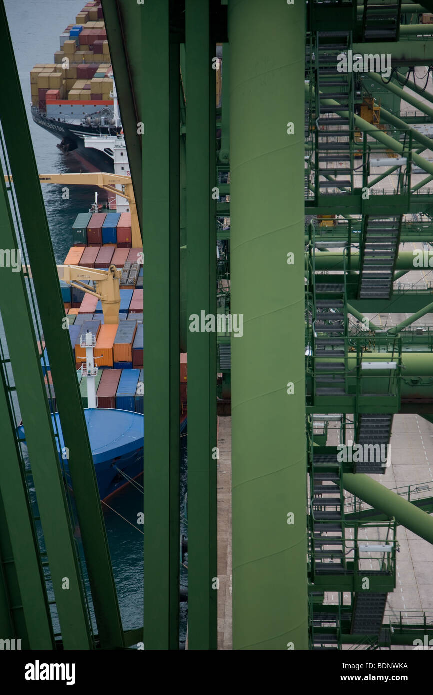 container ship and crane steps Stock Photo - Alamy