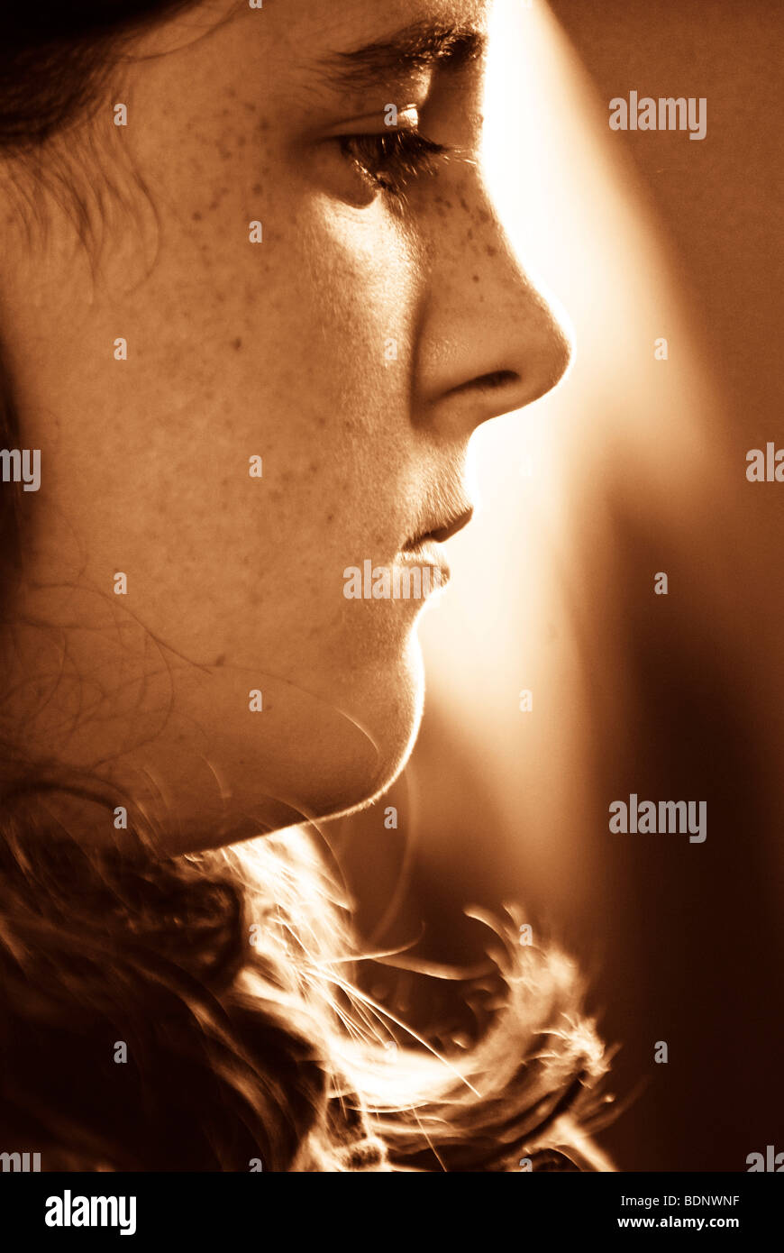 profile of girl Stock Photo - Alamy