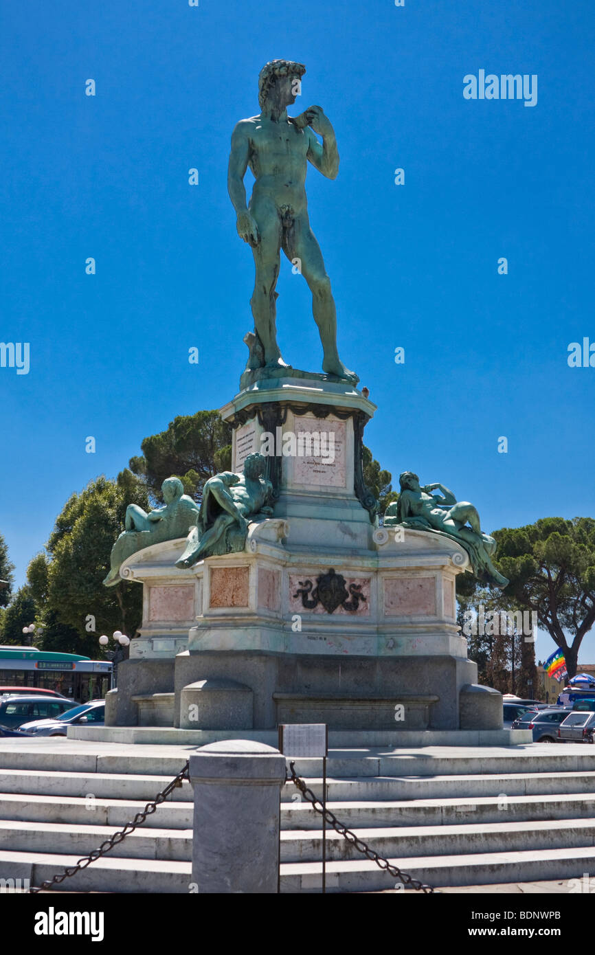 Copy of Michelangelo`s David in Piazza di Michelangelo in Florence ...