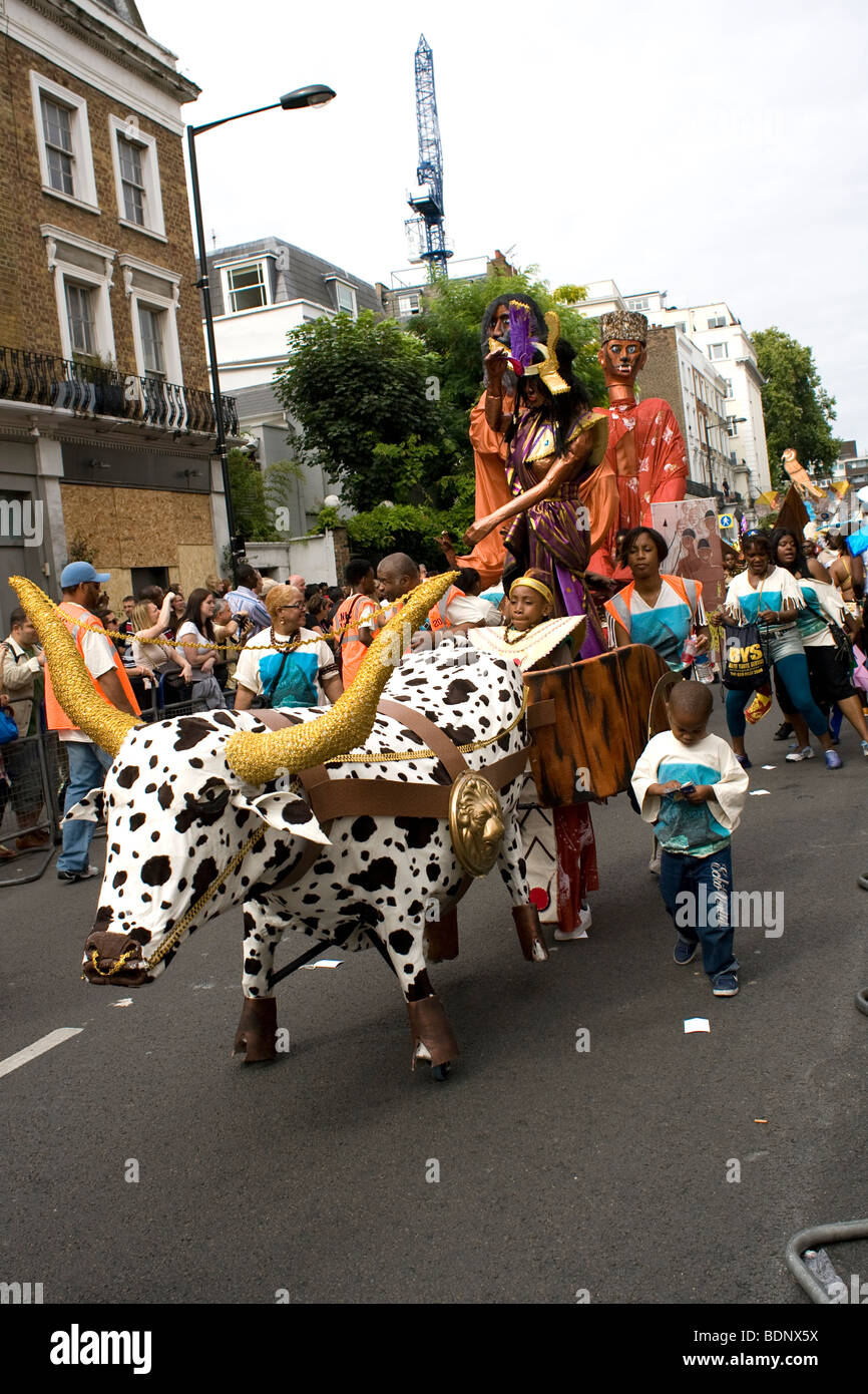 Float made up as a bull in the 2009 Notting Hill Carnival Stock Photo ...