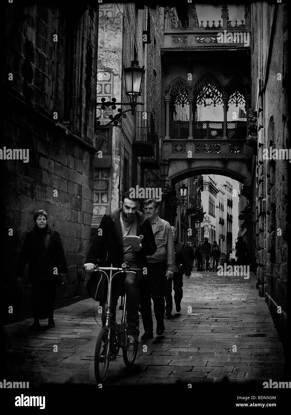 People cycling on cycle Black and White Stock Photos & Images - Alamy