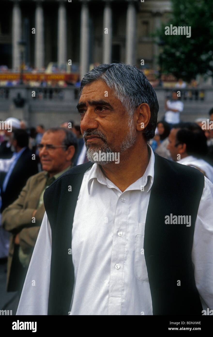 Pakistani-English man, political protest, protester, protest march, PPP ...