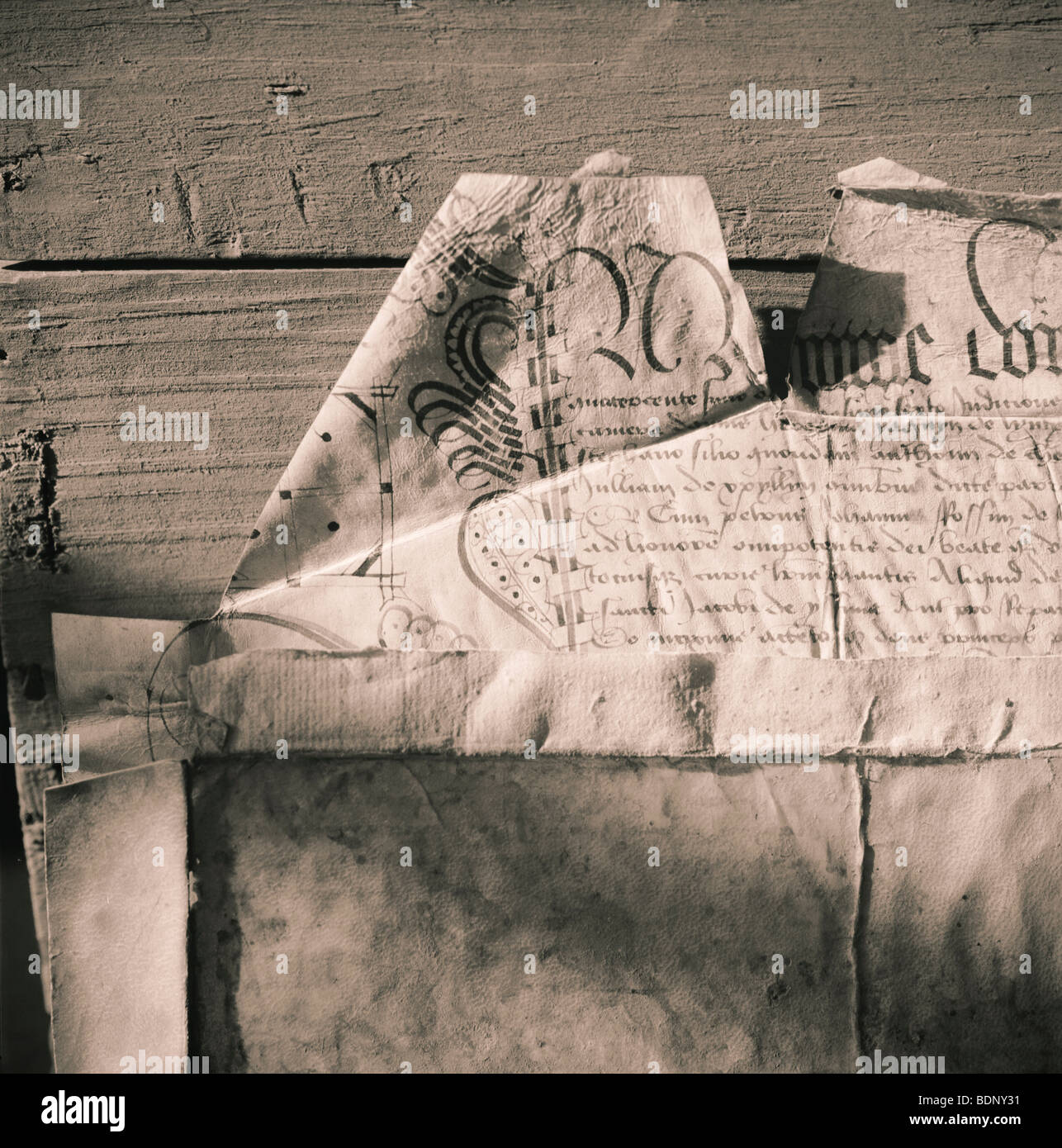 An old script on torn paper Stock Photo - Alamy
