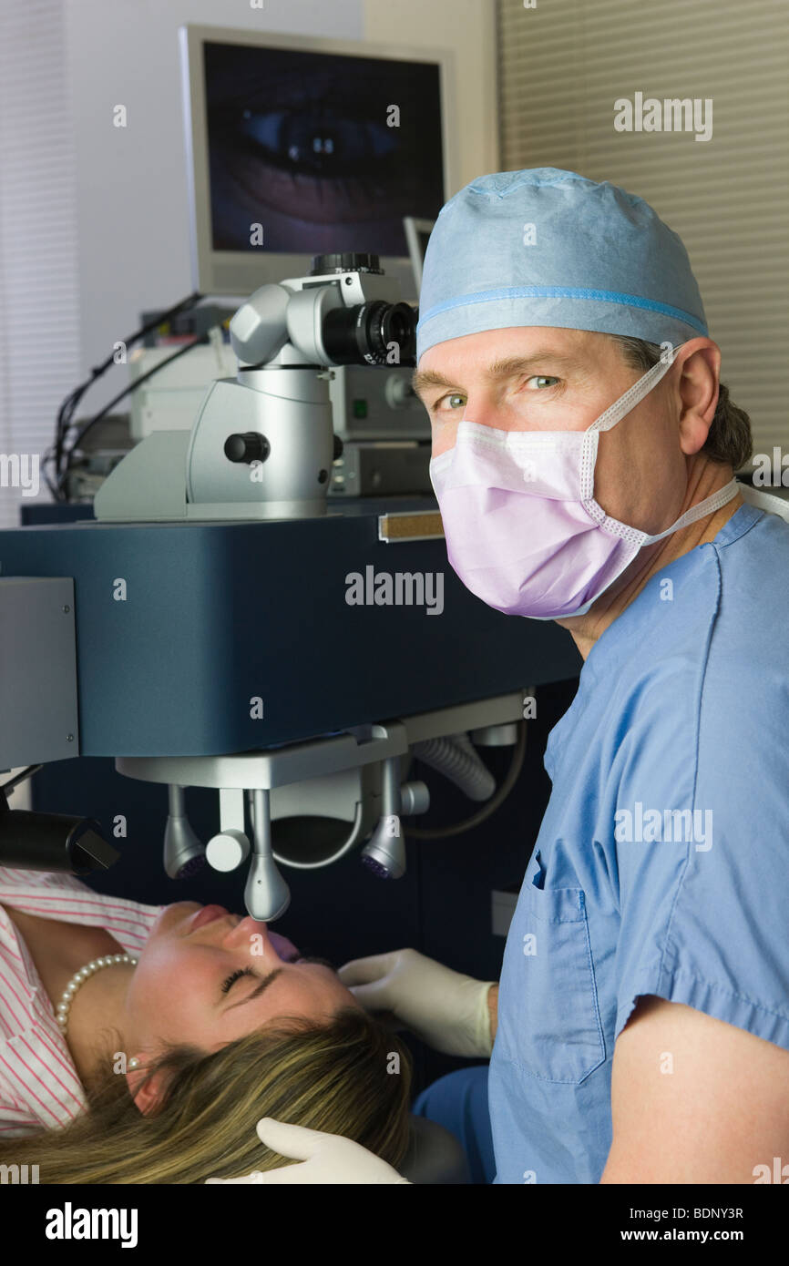 Patient undergoing LASIK surgery Stock Photo - Alamy
