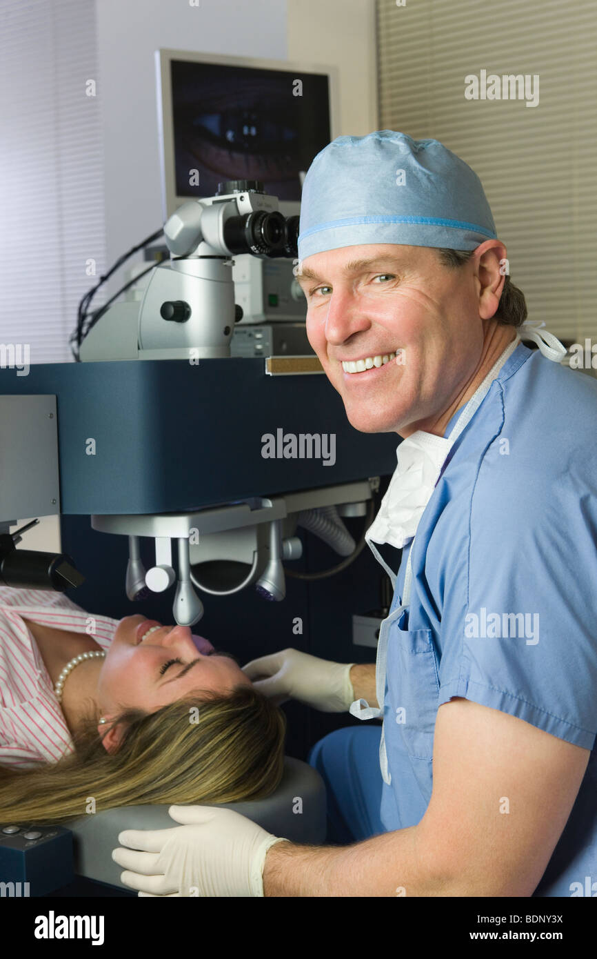 Patient undergoing LASIK surgery Stock Photo - Alamy