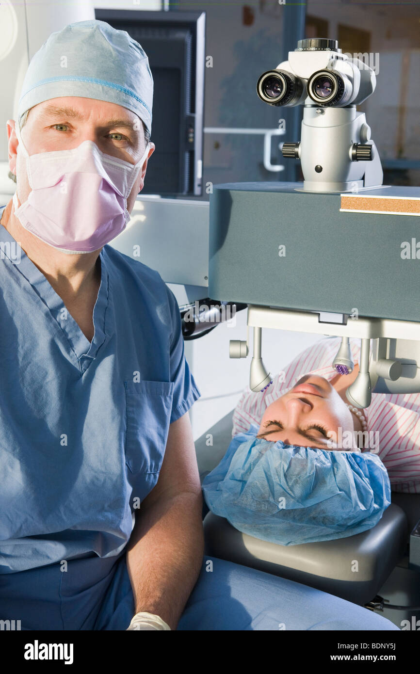 Patient undergoing LASIK surgery Stock Photo - Alamy