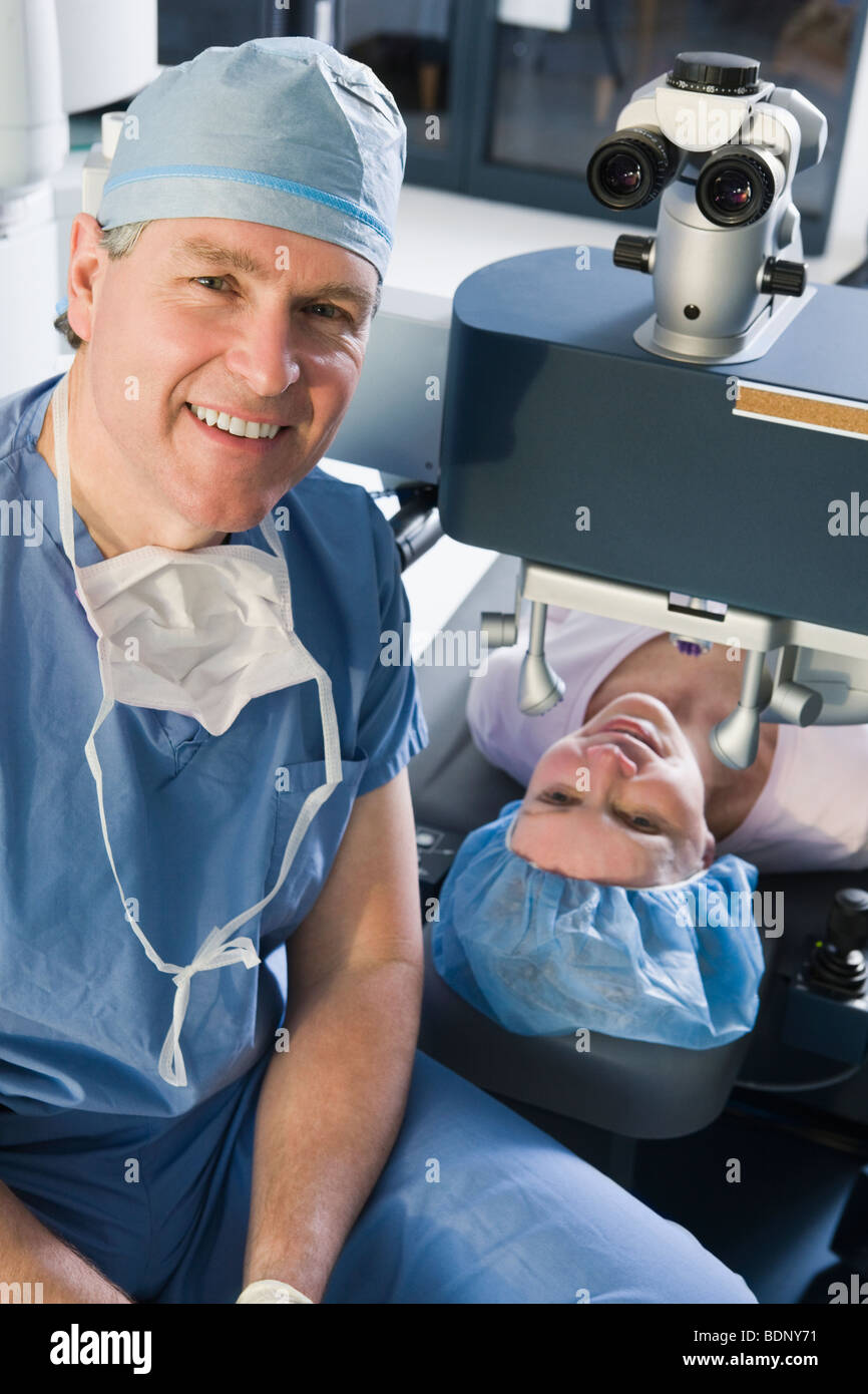 Patient undergoing LASIK surgery Stock Photo - Alamy