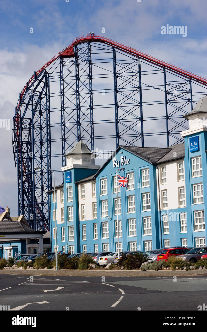 The Big Blue Hotel at Blackpool Pleasure Beach in Lancashire Stock ...