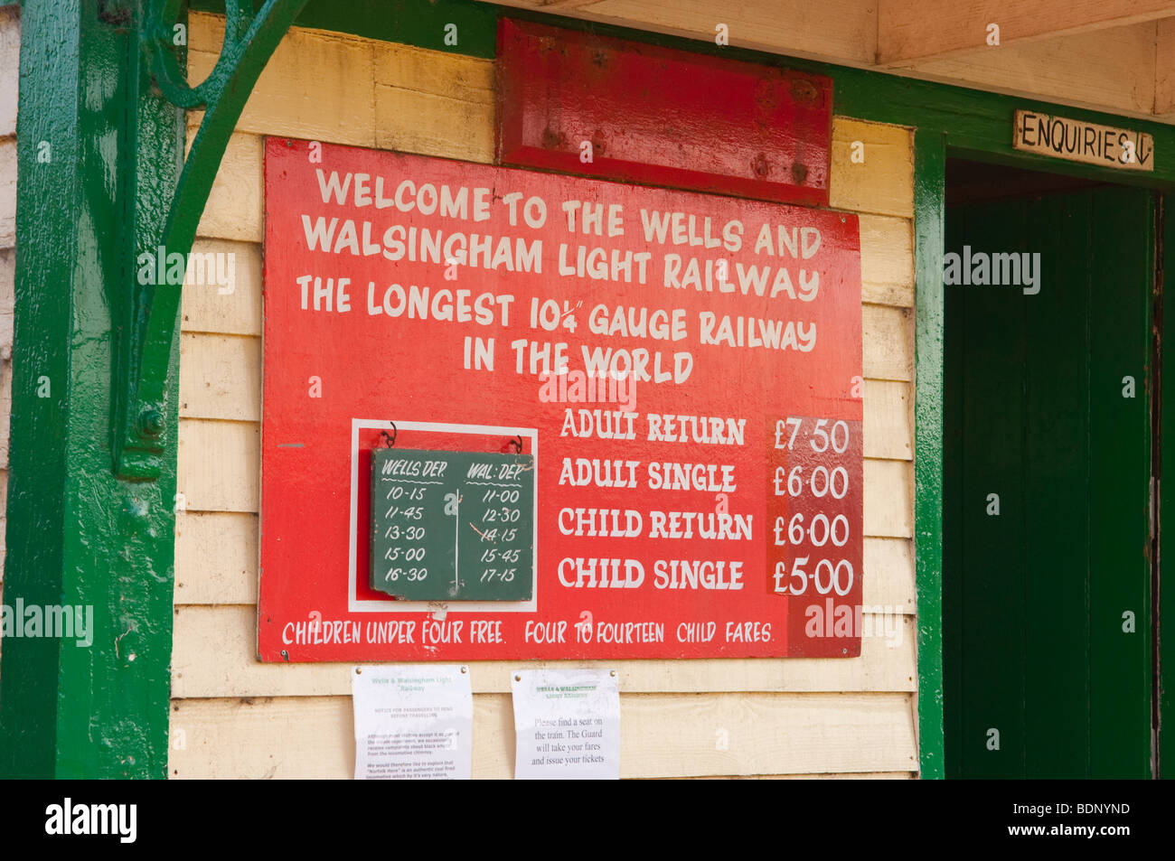 A sign at the Wells and Walsingham light Railway the longest 10 1/4 ...
