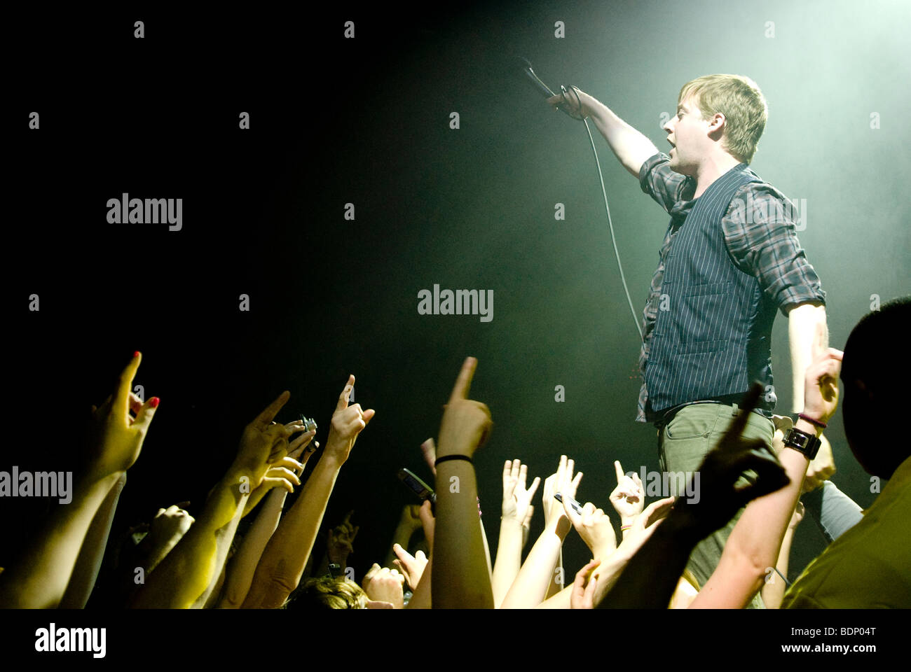 Singer and crowd Stock Photo - Alamy