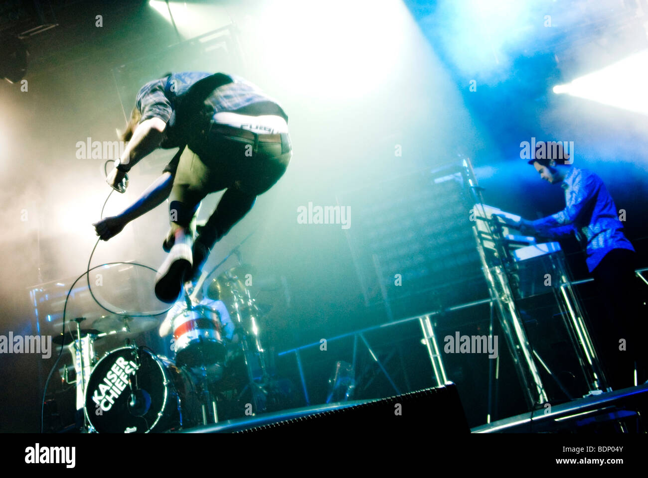 Jumping on stage Stock Photo - Alamy