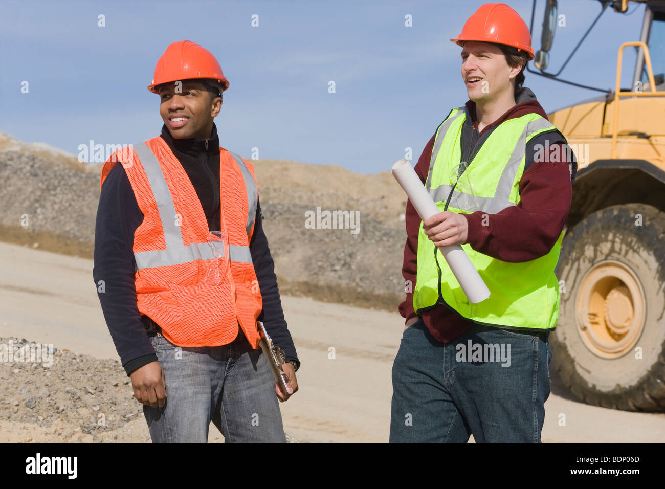 Two engineers at a construction site Stock Photo - Alamy