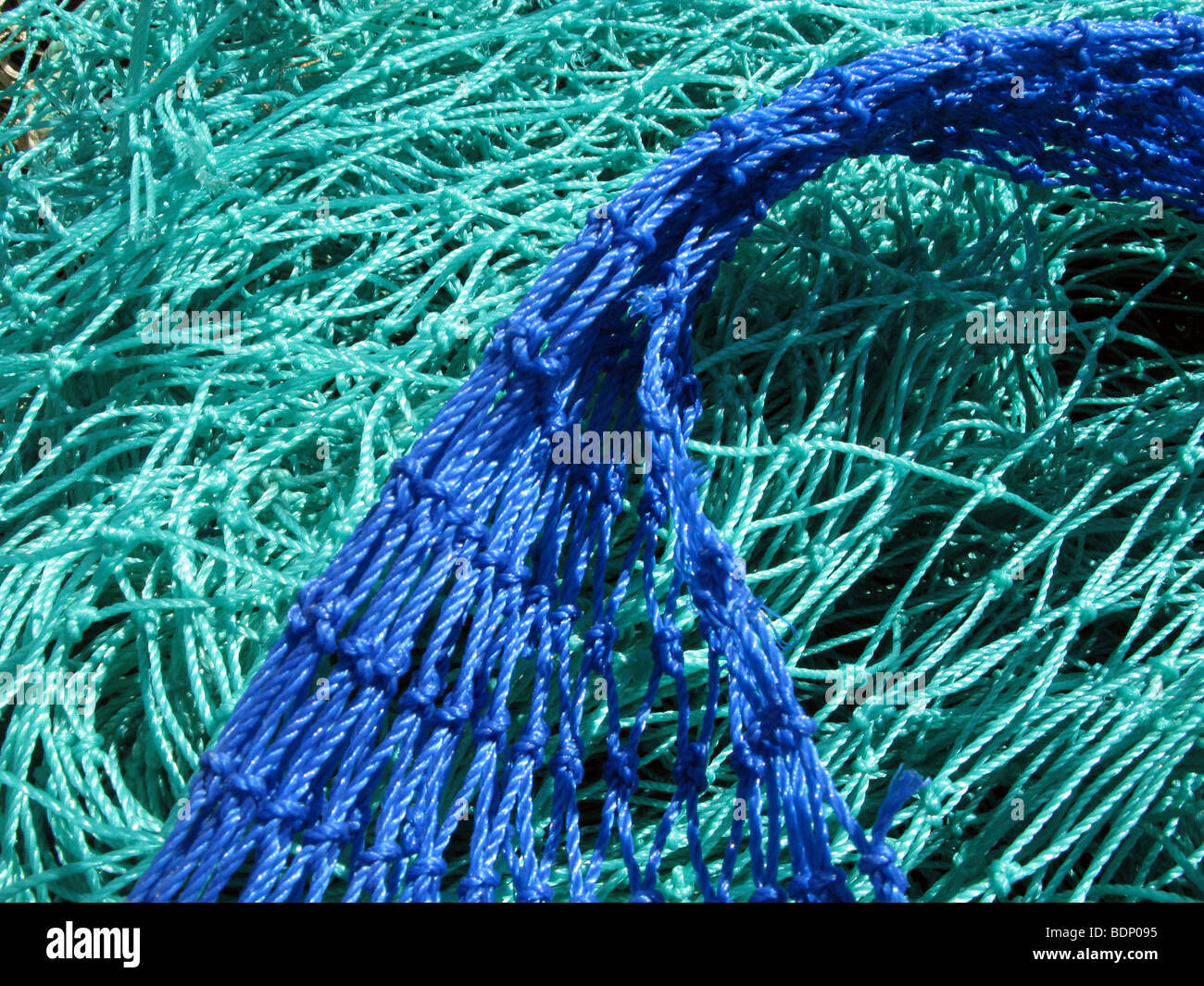 detail of plastic sea fishing nets in port Stock Photo - Alamy