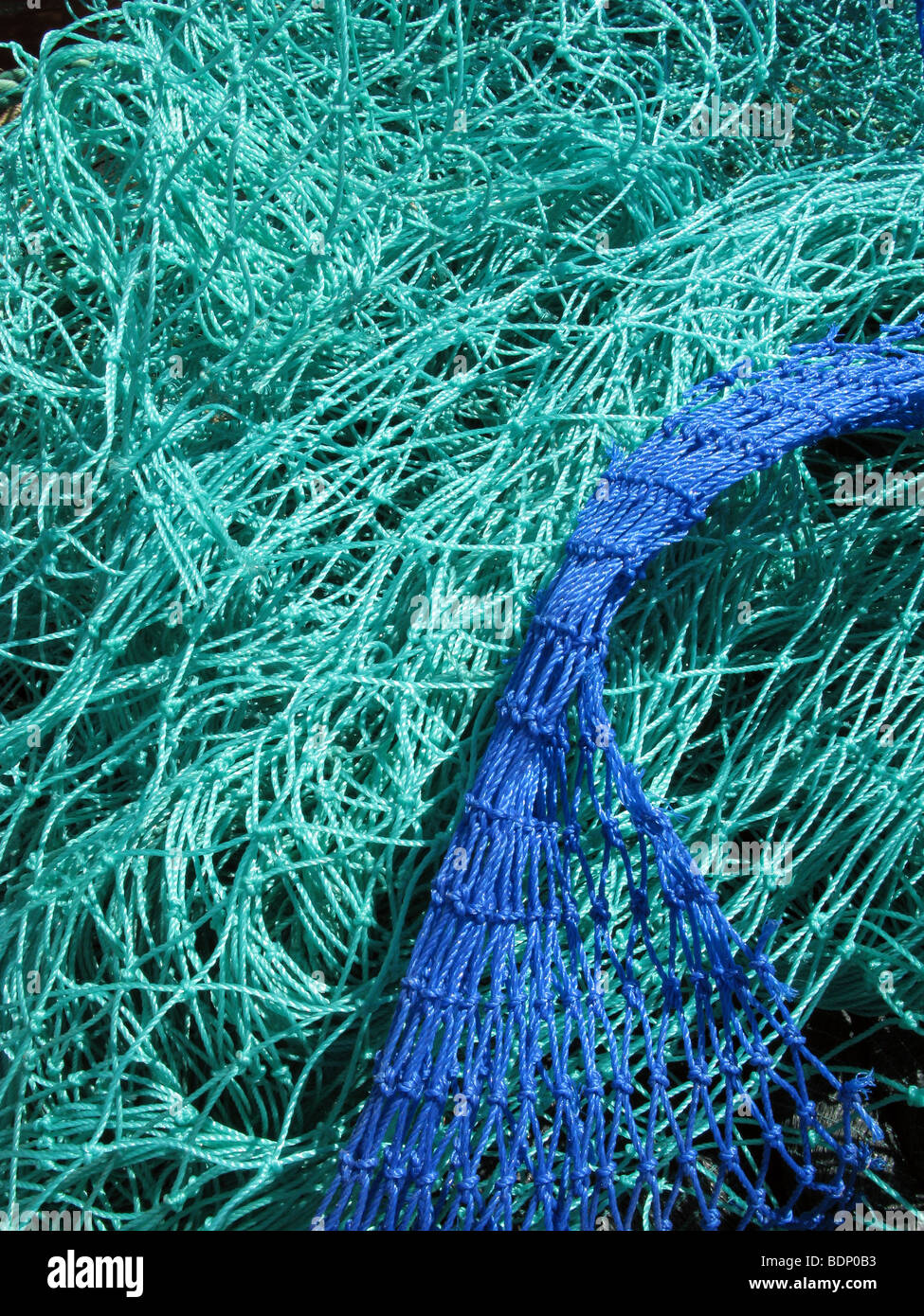 detail of plastic sea fishing nets in port Stock Photo - Alamy