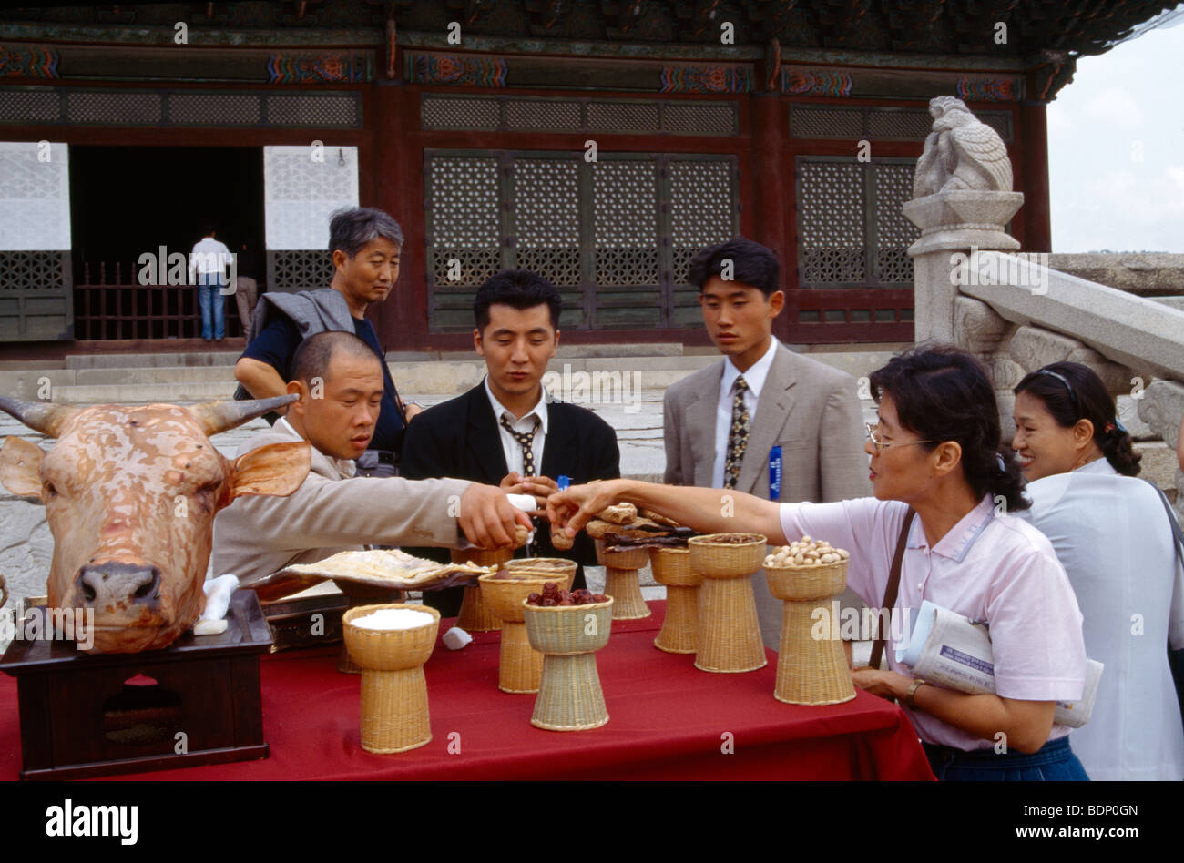 Seoul Korea Harvest Day Celebration Meal Table Palace Grounds Chuseok ...