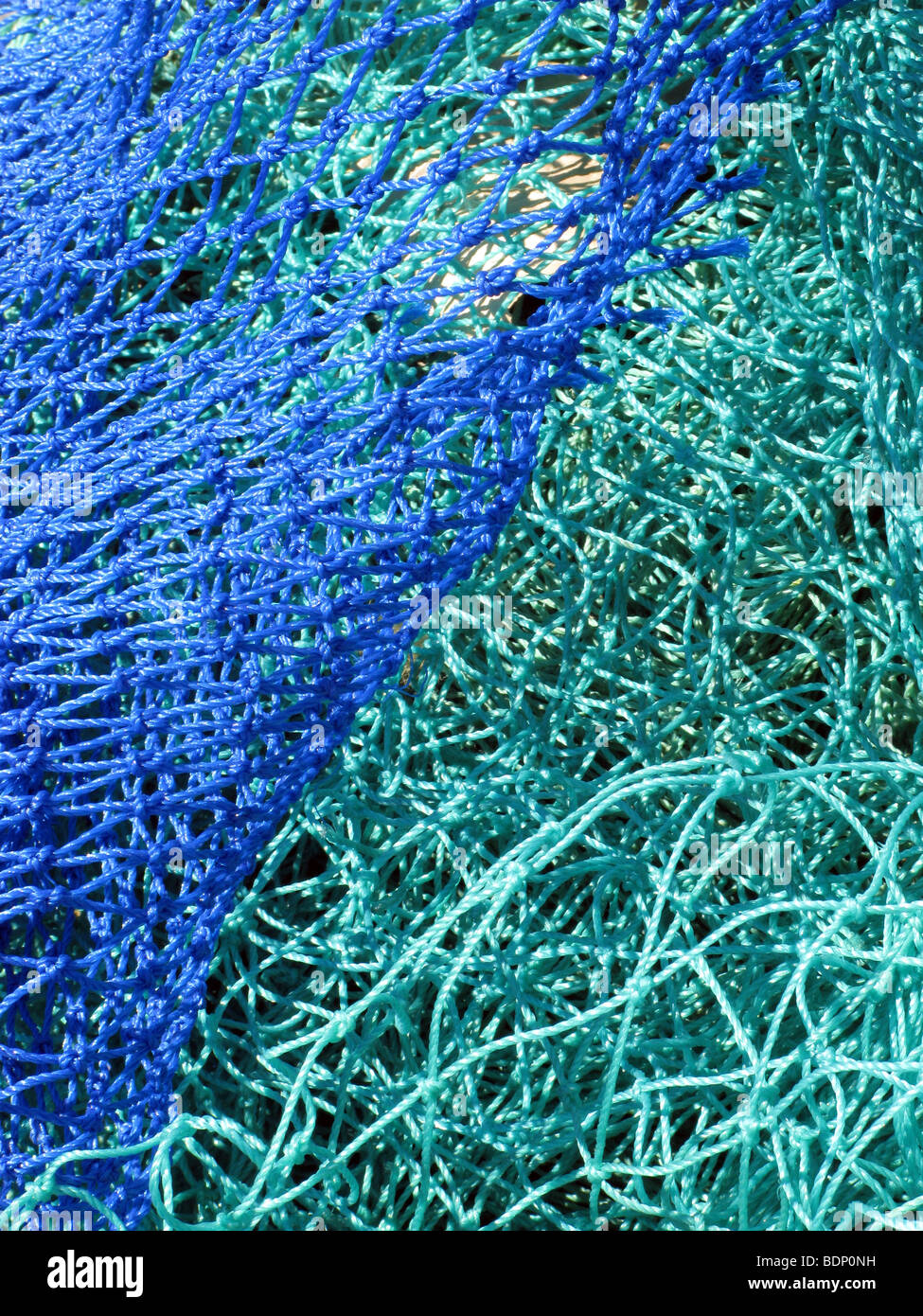 detail of plastic sea fishing nets in port Stock Photo - Alamy