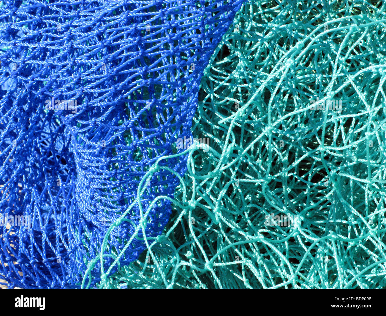 detail of plastic sea fishing nets in port Stock Photo - Alamy