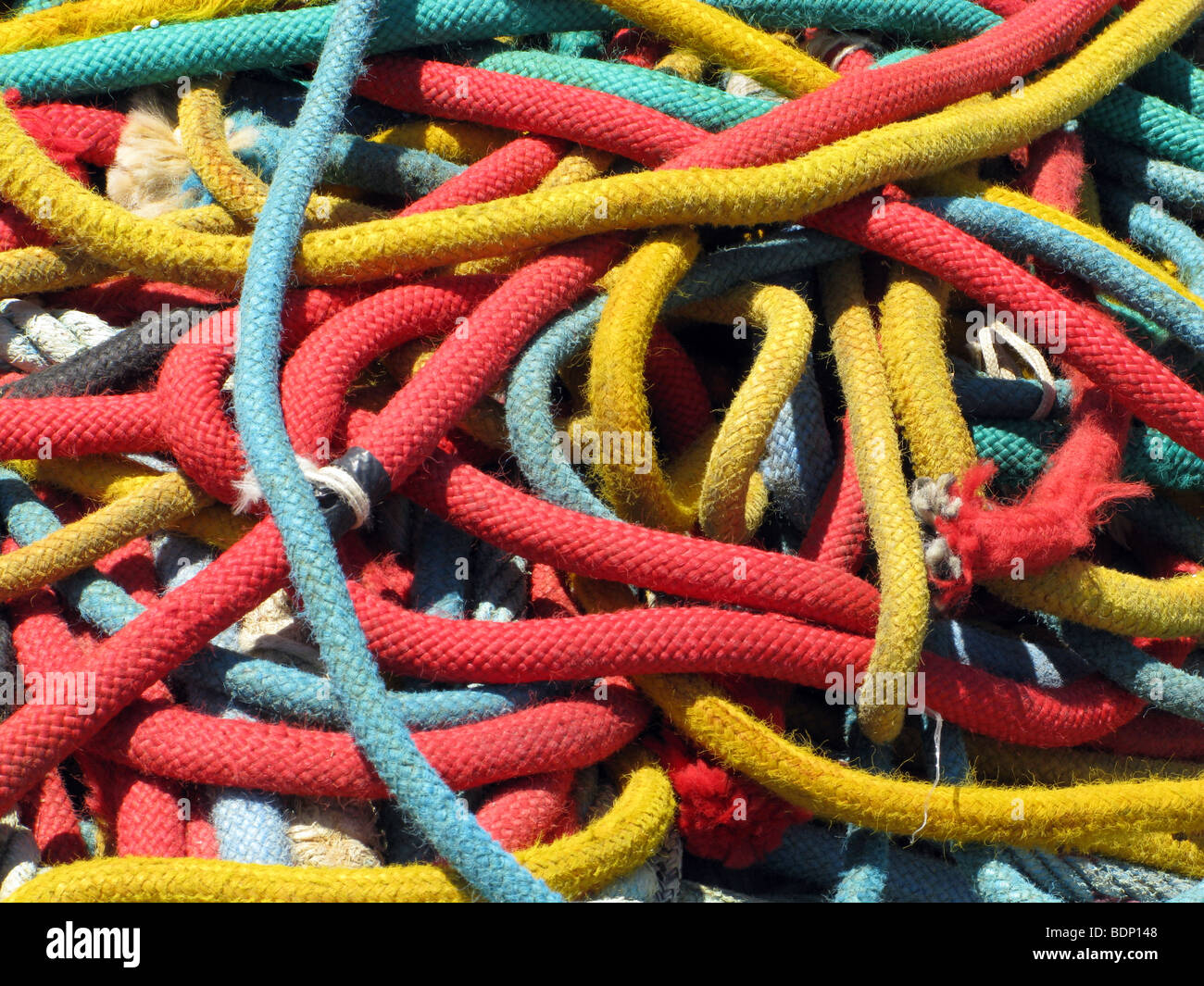 Tangled ropes on boat in hi-res stock photography and images - Alamy