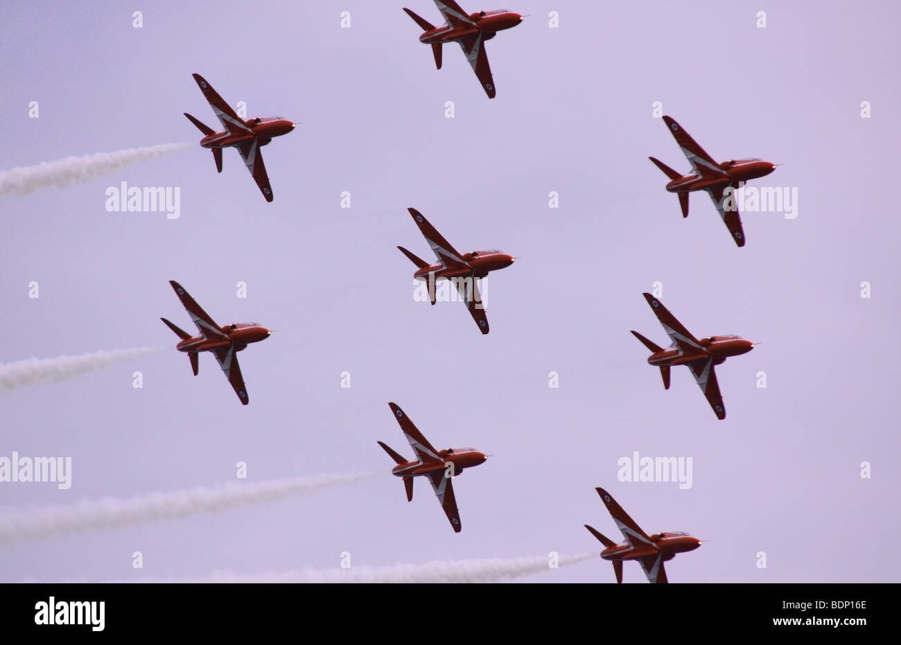 Red Arrows displaying at Bournemouth Air Show Stock Photo - Alamy