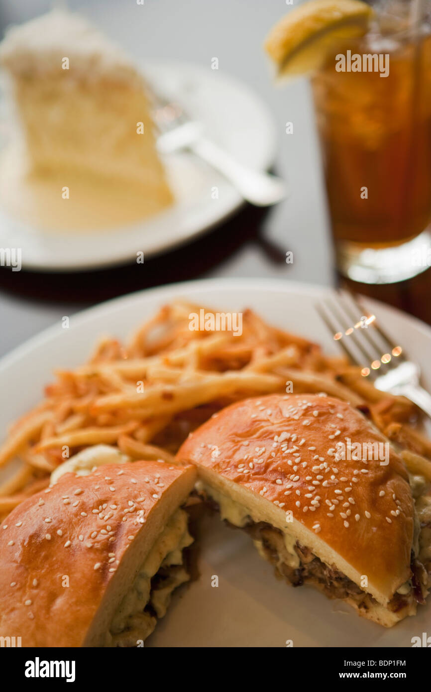 Big Blue Burger with grilled mushrooms, red onions, Gorgonzola cheese ...