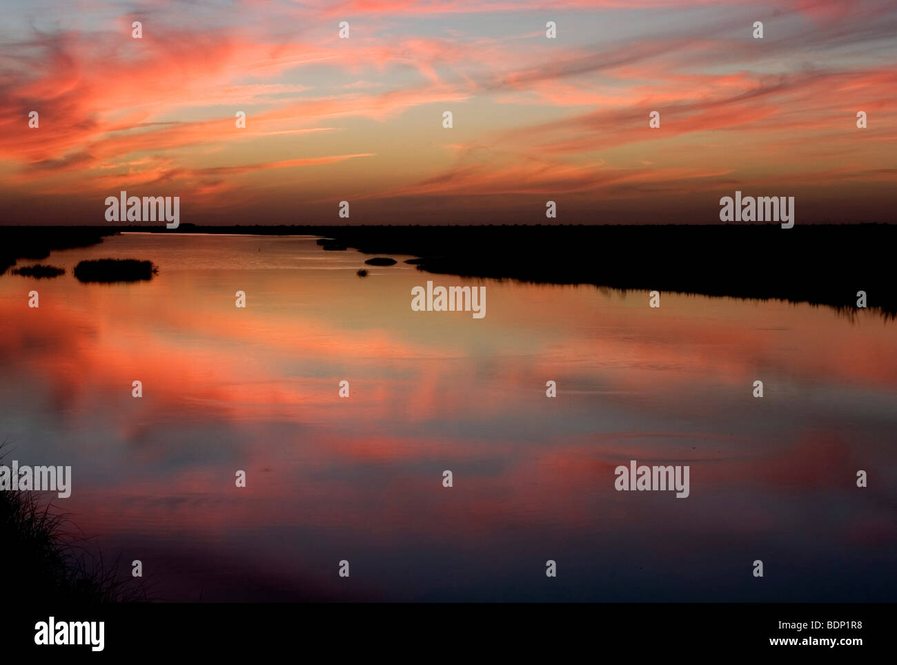 Dramatic sunset at Doana national park, Andalusia, Spain Stock Photo ...