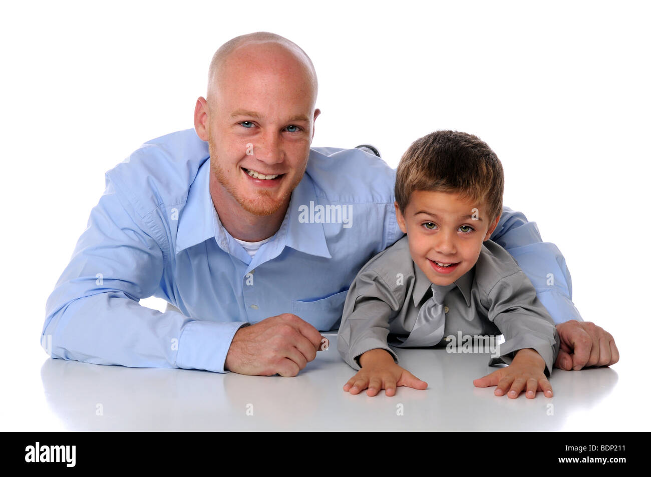 Father and Son on a white background Stock Photo - Alamy