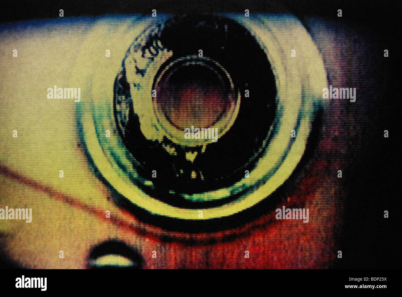 Close up of a round metalic object with effects Stock Photo - Alamy