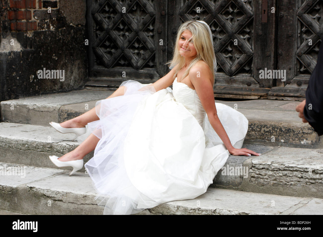 Bride church steps hi-res stock photography and images - Alamy