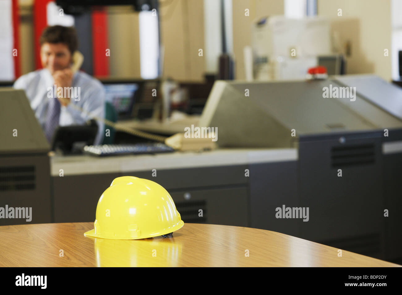 Sitting technology communication on the phone working control room hi ...