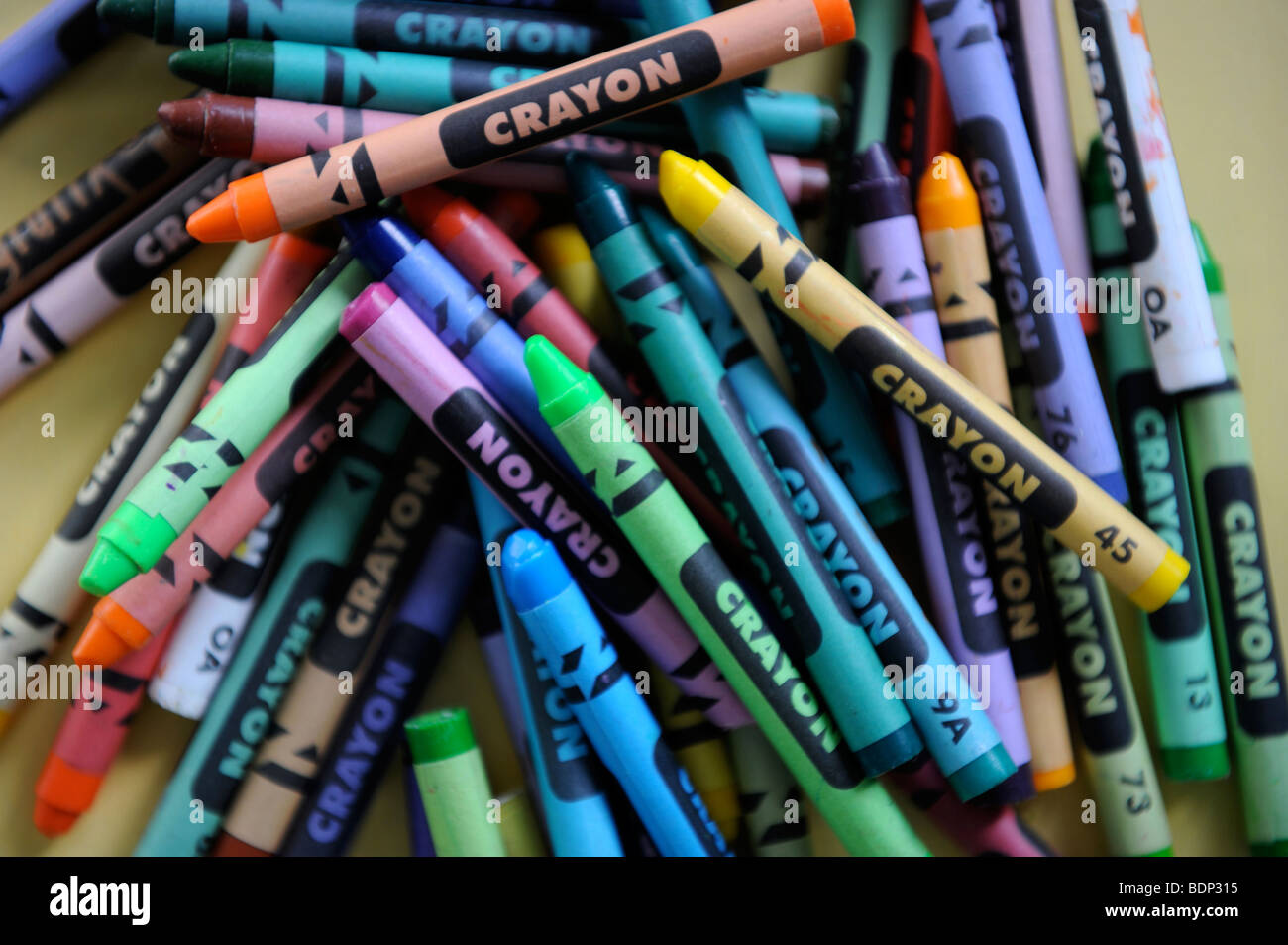 A COLLECTION OF COLOURED CHILDRENS CRAYONS Stock Photo - Alamy