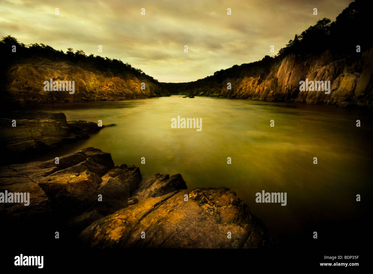 A lake with steep sides Stock Photo - Alamy