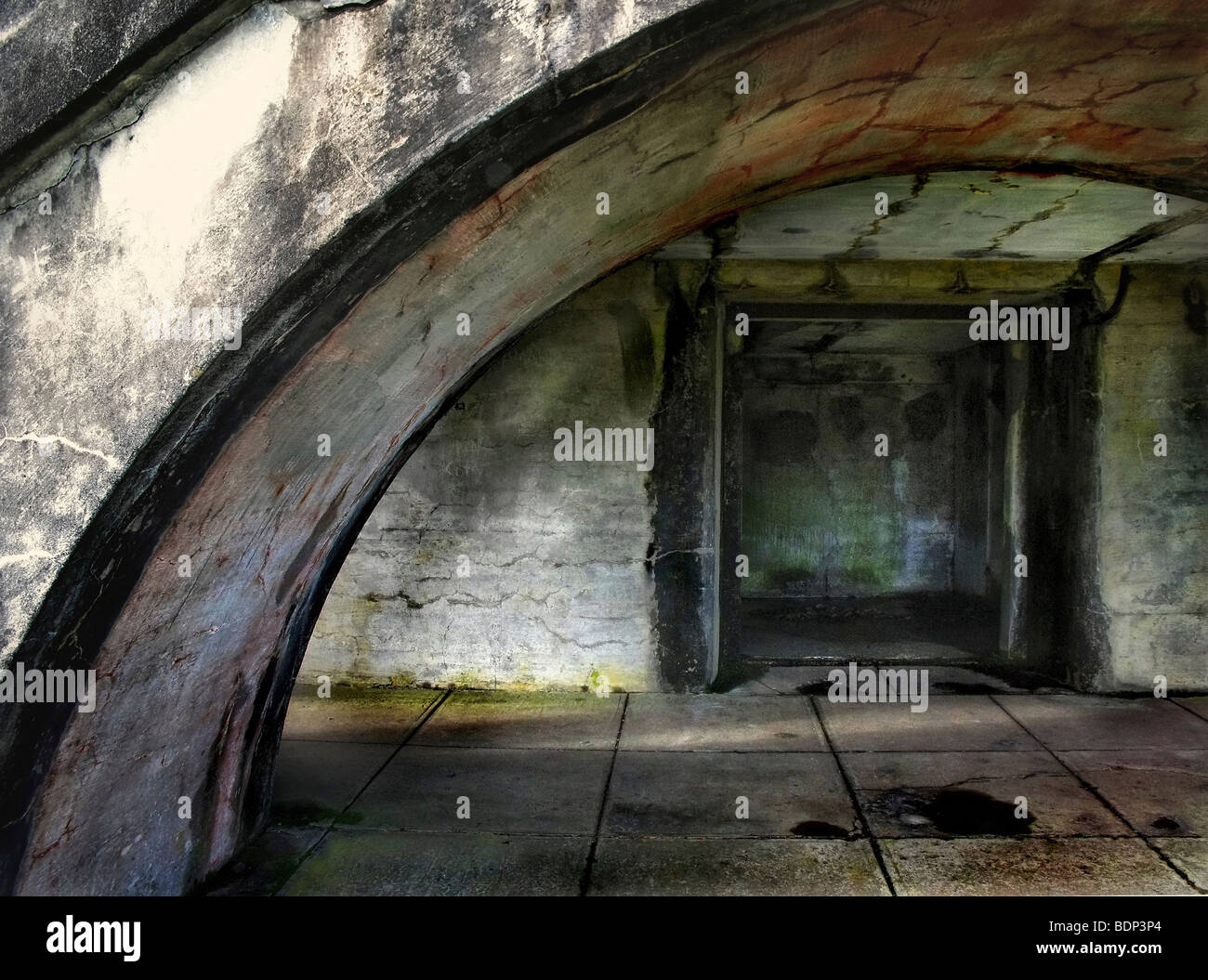 A concrete arch in an underground interior Stock Photo - Alamy