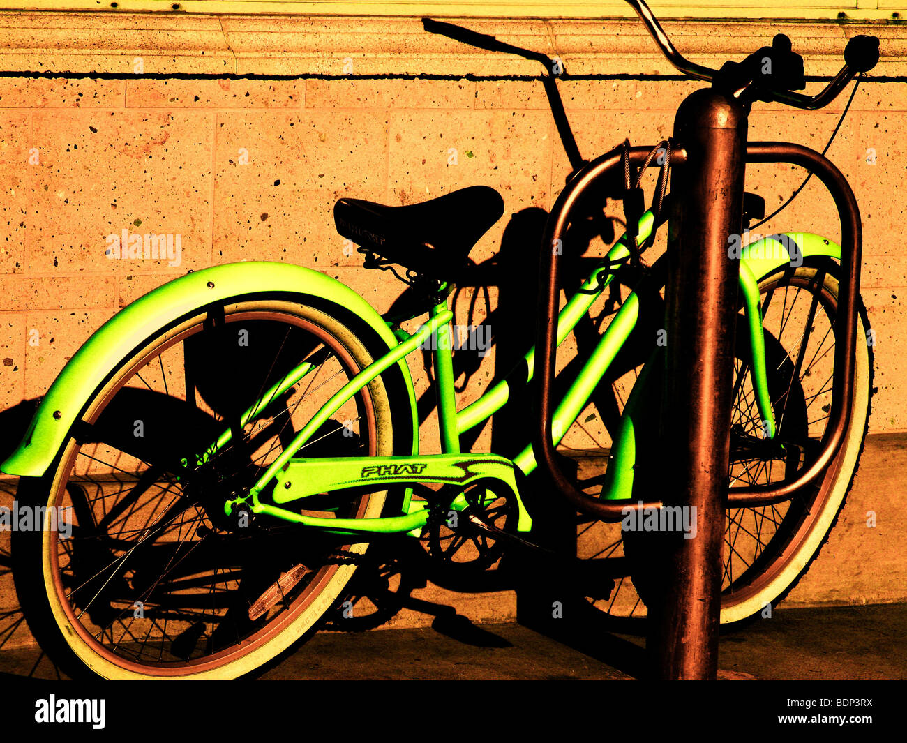 A green bicycle Stock Photo - Alamy
