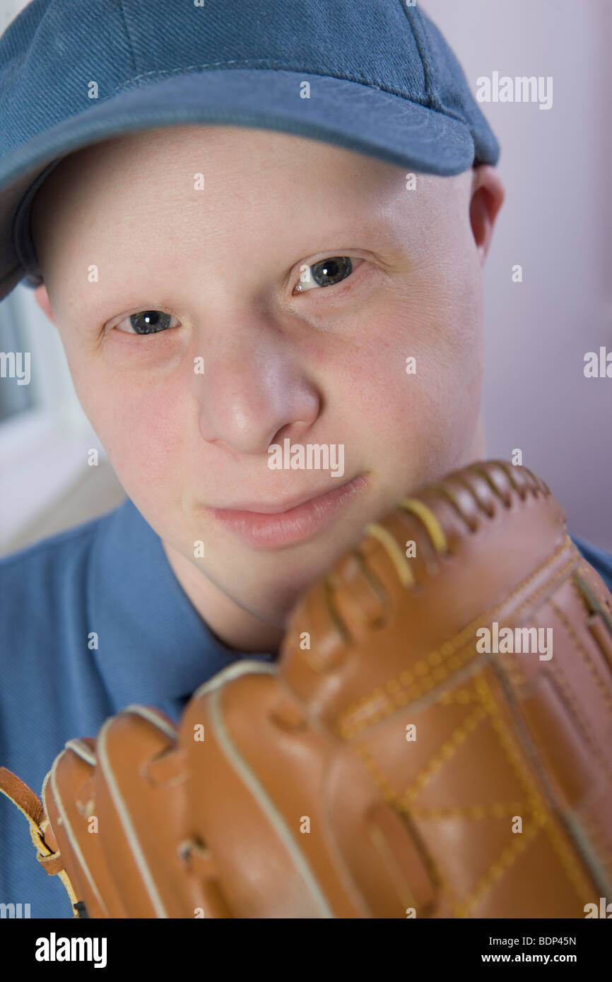 Portrait of a man with a baseball glove Stock Photo - Alamy