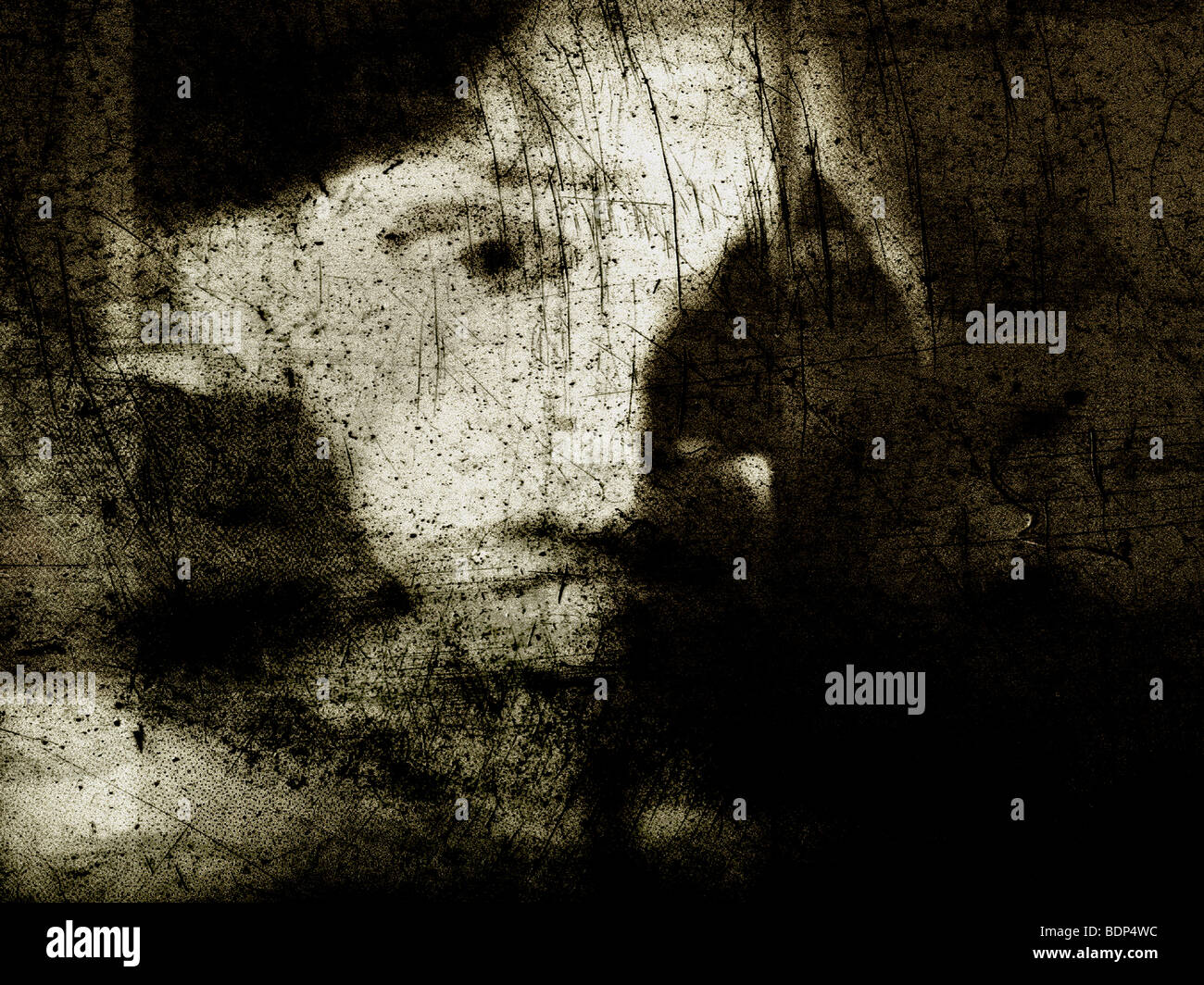 A distorted face Stock Photo - Alamy