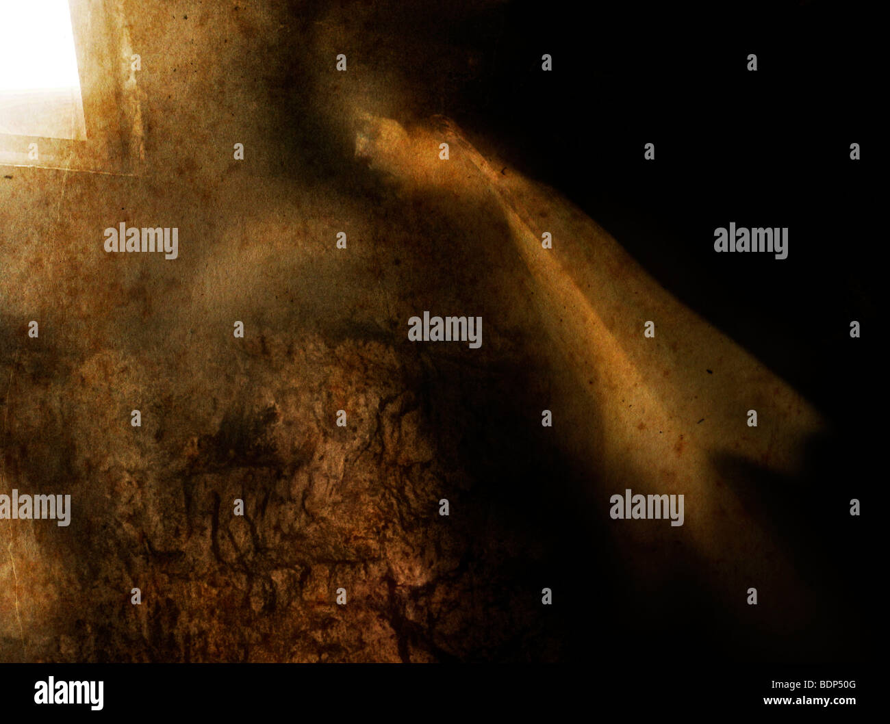 Conceptual image of a figure at a window Stock Photo - Alamy