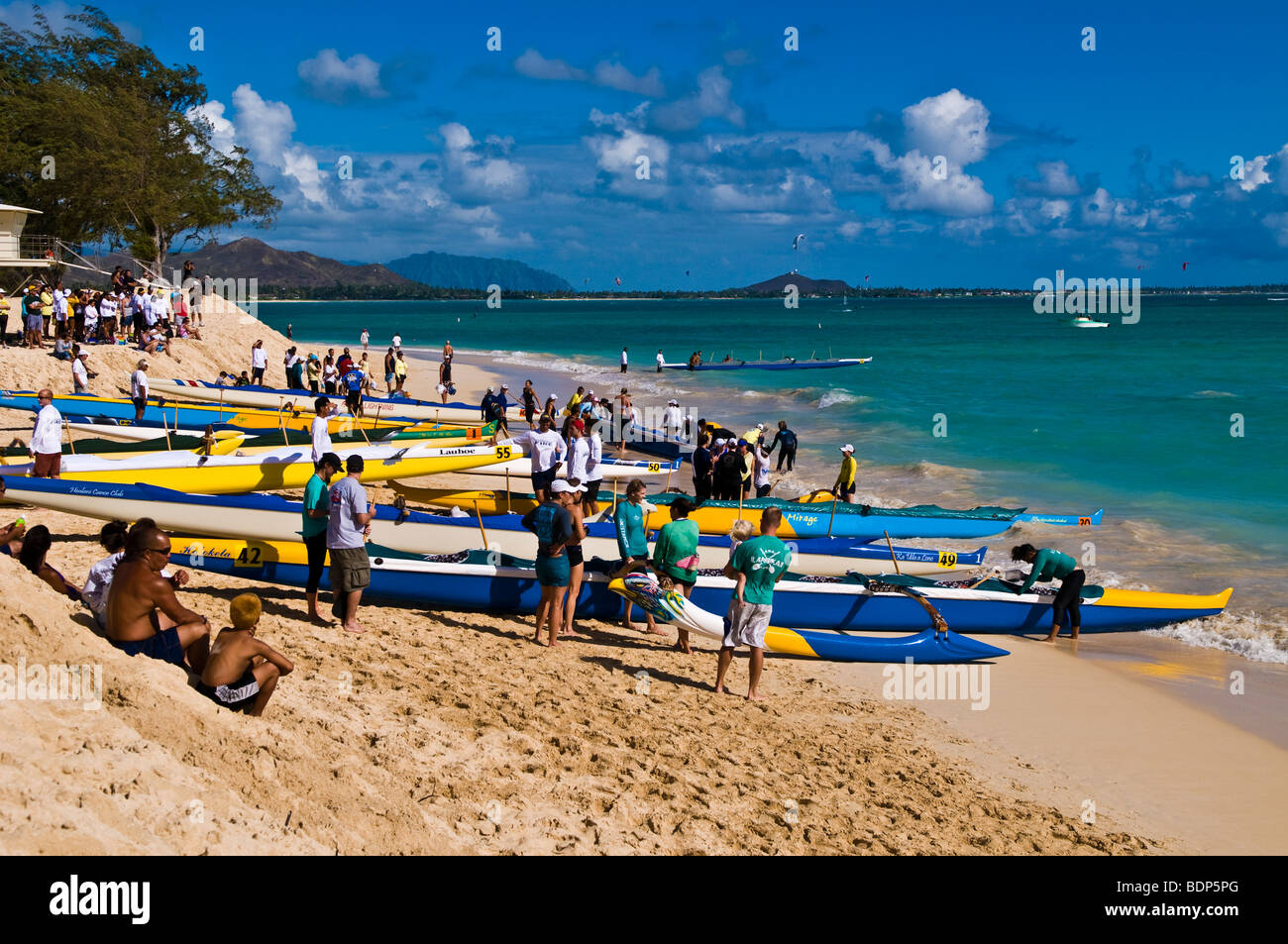 Duke Kahanamoku Long Distance Canoe Race, Kailua, Oahu, Hawaii Stock ...
