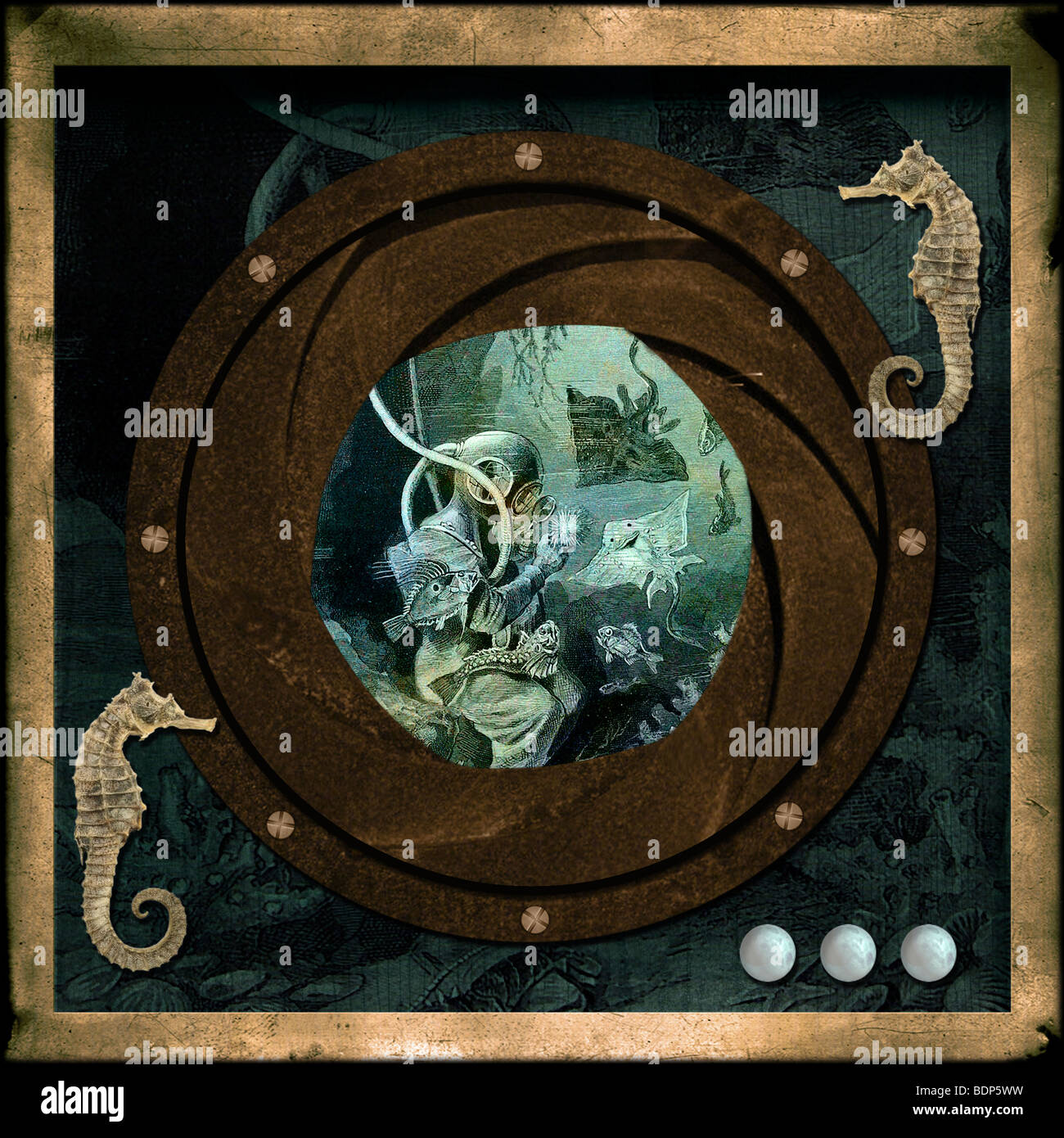 Vintage deep sea diver examines hi-res stock photography and images - Alamy