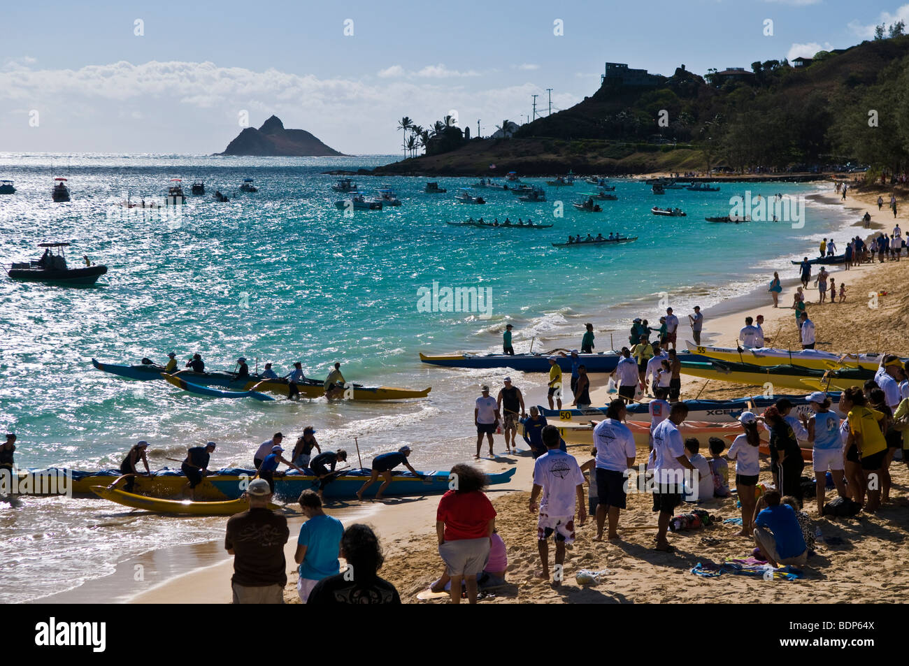 Duke Kahanamoku Long Distance Canoe Race, Kailua, Oahu, Hawaii Stock ...