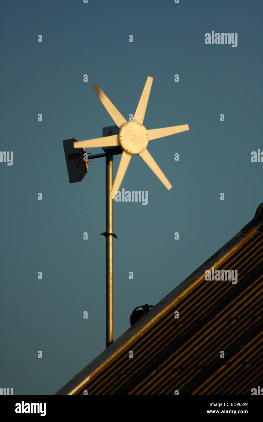 Small Wind Turbine on the roof of a house, U.K Stock Photo - Alamy