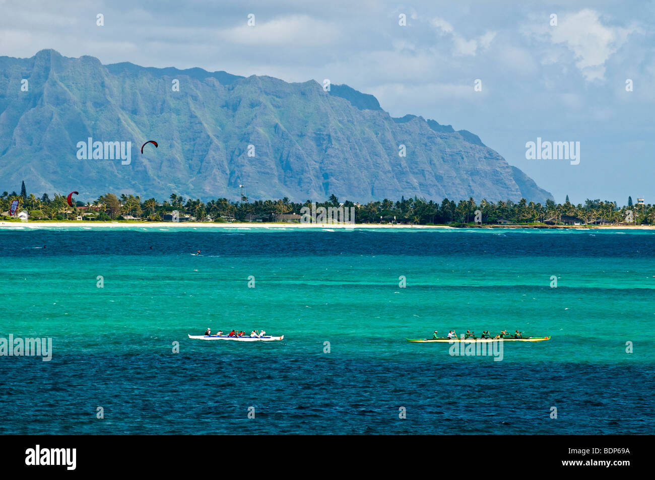Duke Kahanamoku Long Distance Canoe Race, Kailua, Oahu, Hawaii Stock ...