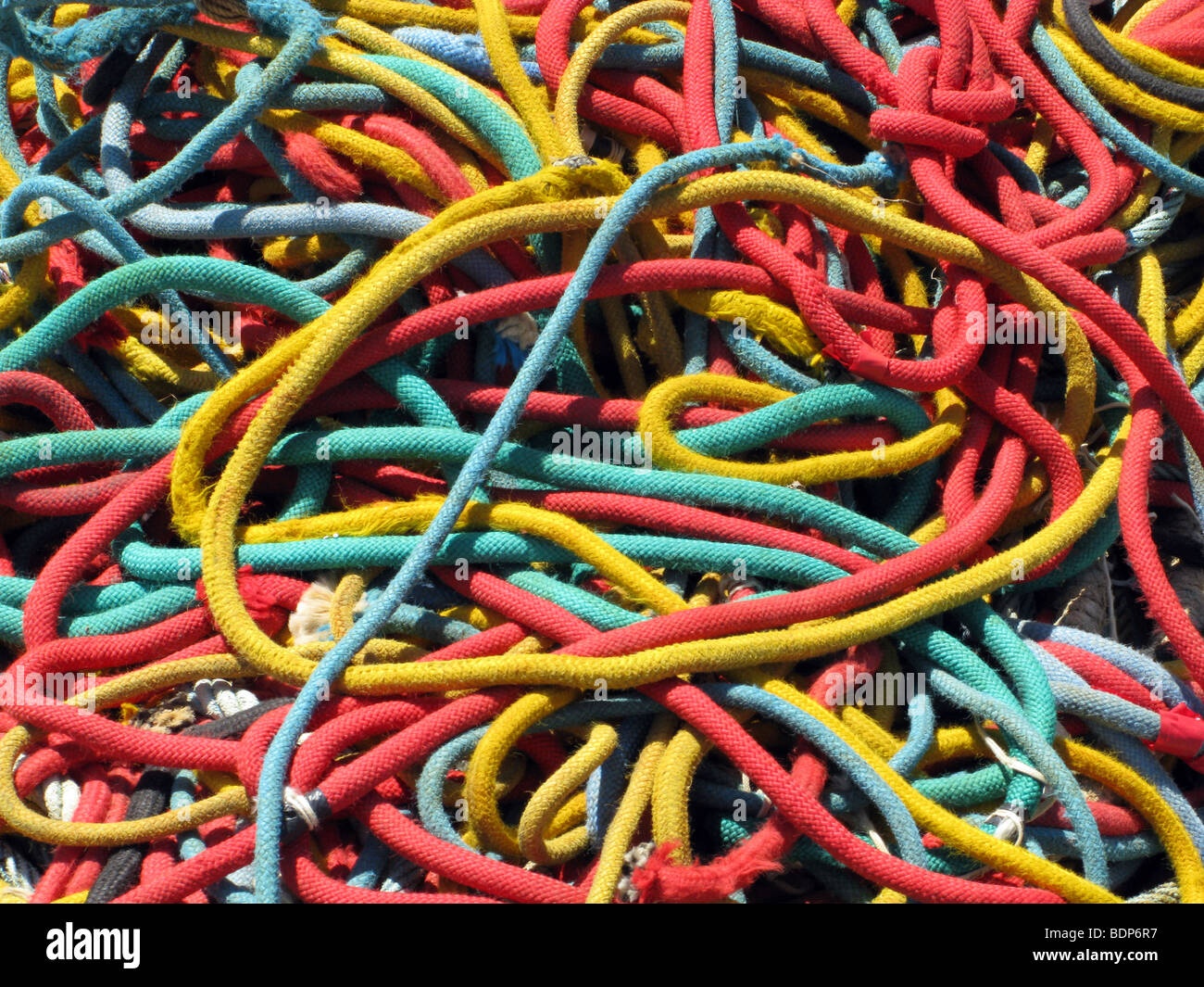 detail of colourful ropes used on fishing boats in port Stock Photo - Alamy