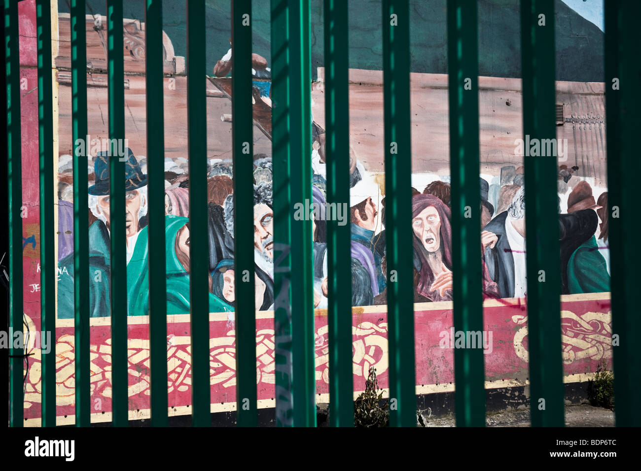 Wall mural of Irish Immigration, Off the falls Road, Belfast, Northern ...