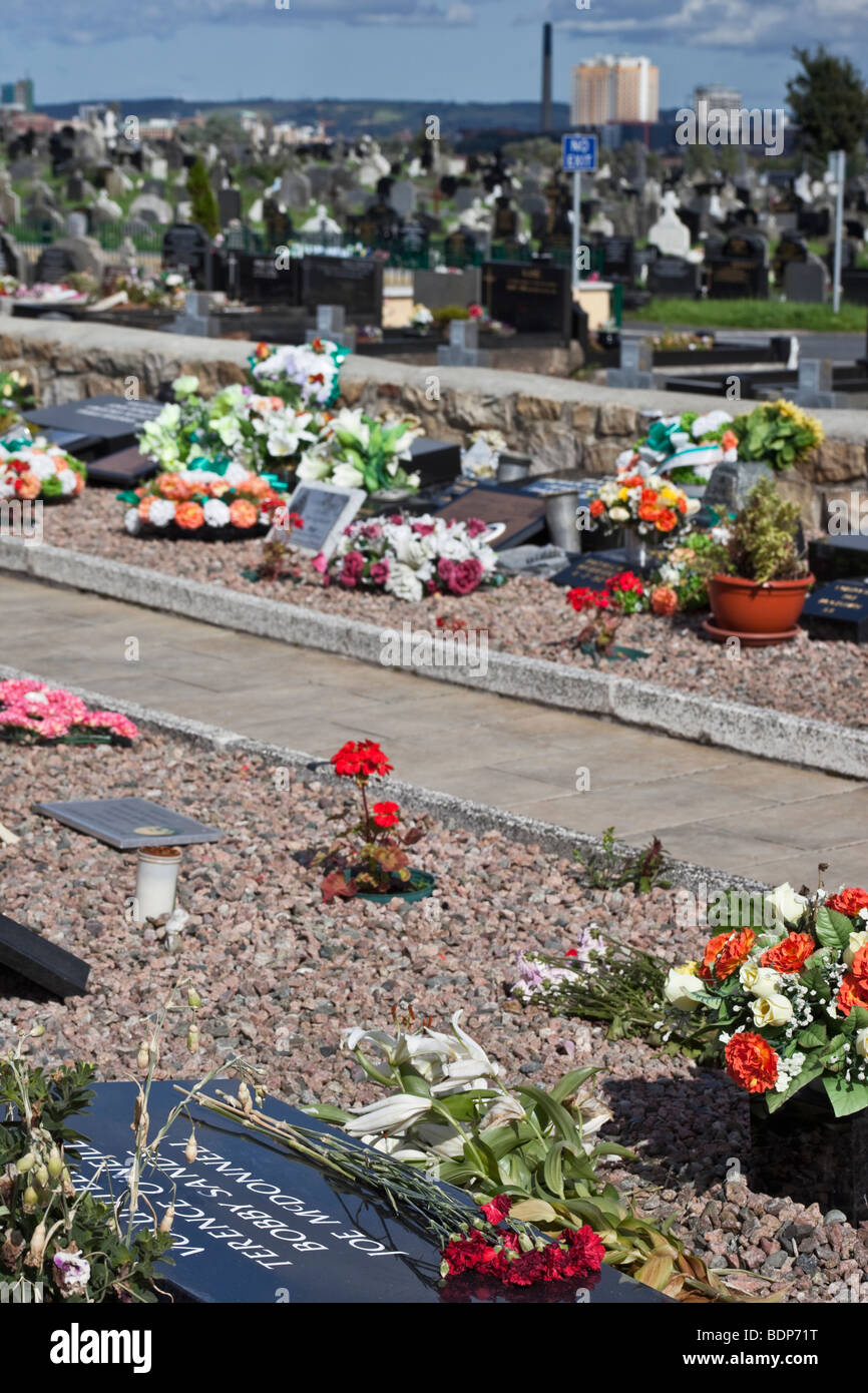 The graves of the Hunger Strikers, Milltown Cemetery, Falls Road ...