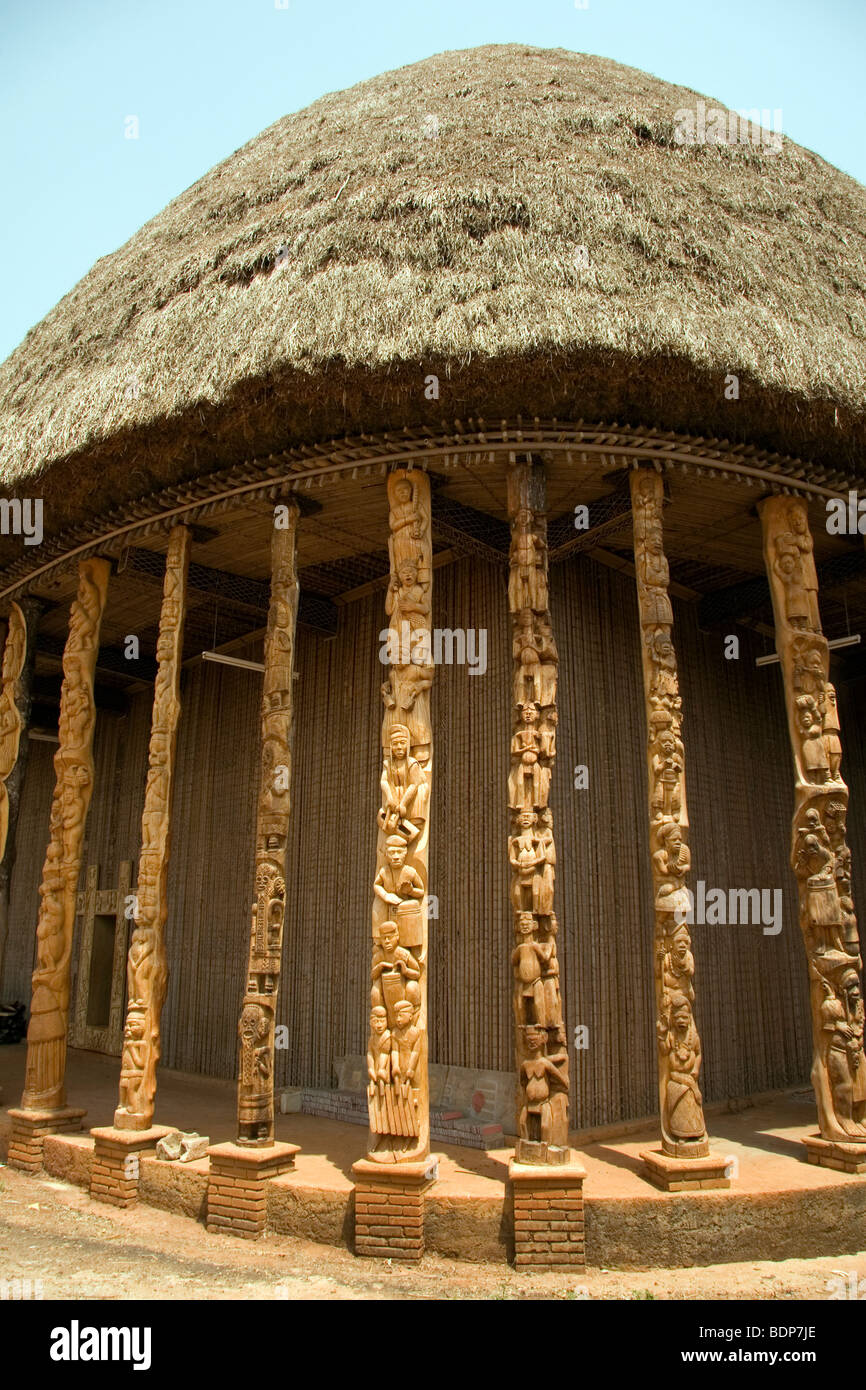 Main reception hall of chief's palace of Bamil k chiefdom of Bandjoun ...