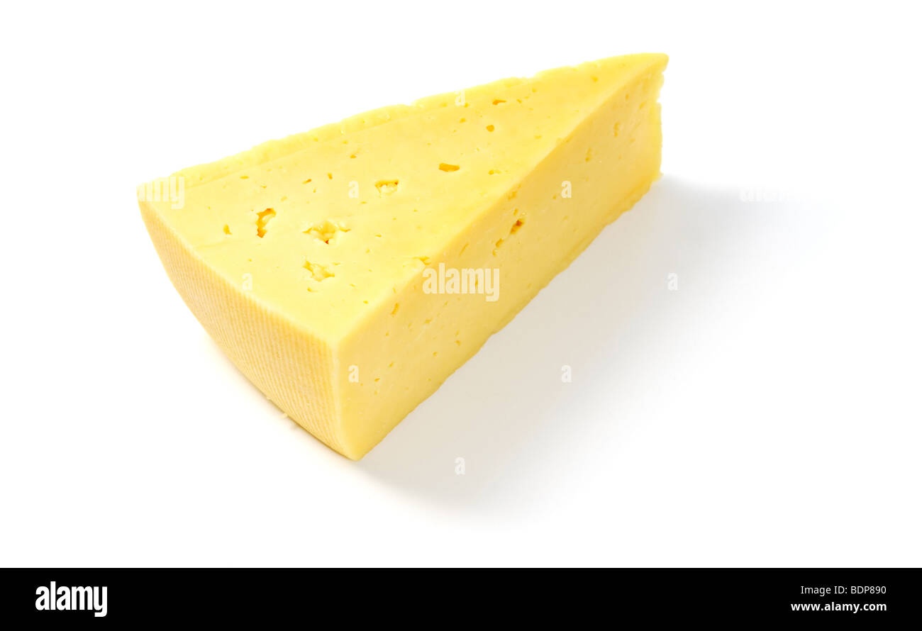 piece of yellow cheese isolated on white background Stock Photo - Alamy