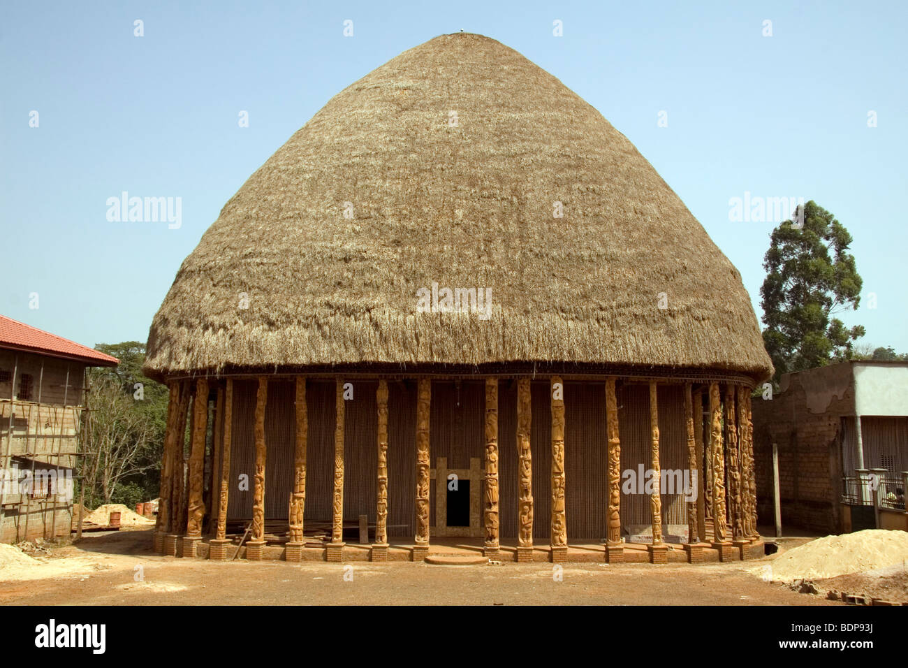 Main reception hall of chief's palace of Bamil k chiefdom of Bandjoun ...
